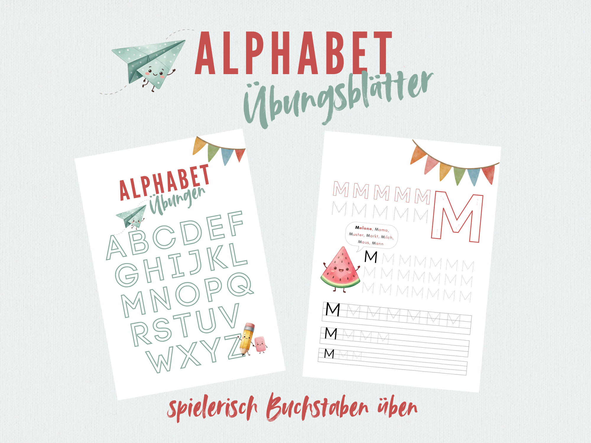 ABC Arbeitsblätter: Erste Alphabet Schreibübungen für Vorschule ...